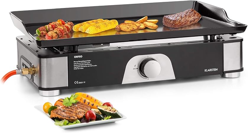 KLARSTEIN Orfeo Gas-Tischgrill - Plancha, 3,5 kW, 350 °C, InstantReady ...