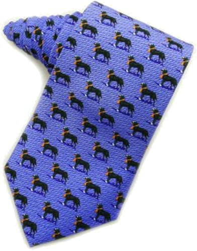 Mens 100% Silk Blue with Black Labrador Lab Dog Tie Necktie: Amazon.co ...