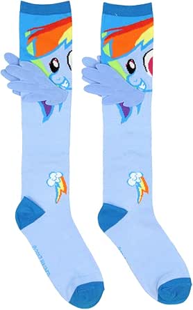 Amazon.com: Bioworld My Little Pony Rainbow Dash Knee High Socks with ...