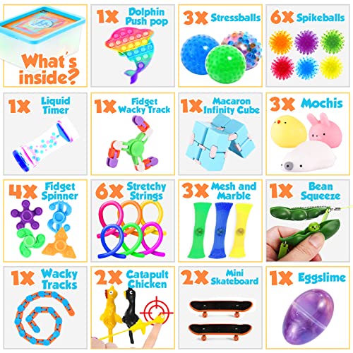 Fidget Toys Set 55 Pack, Sensory Relieves Stress & Anxiety Squeeze Toy for Kids Teens and Adults ...
