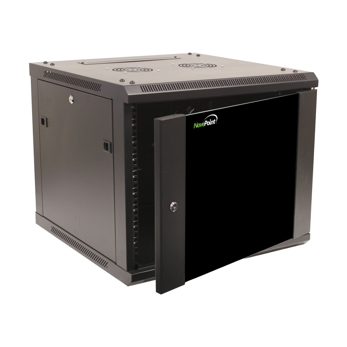 NavePoint 9U Server Cabinet Wall Mount Rack Enclosure Includes 2 Fans ...