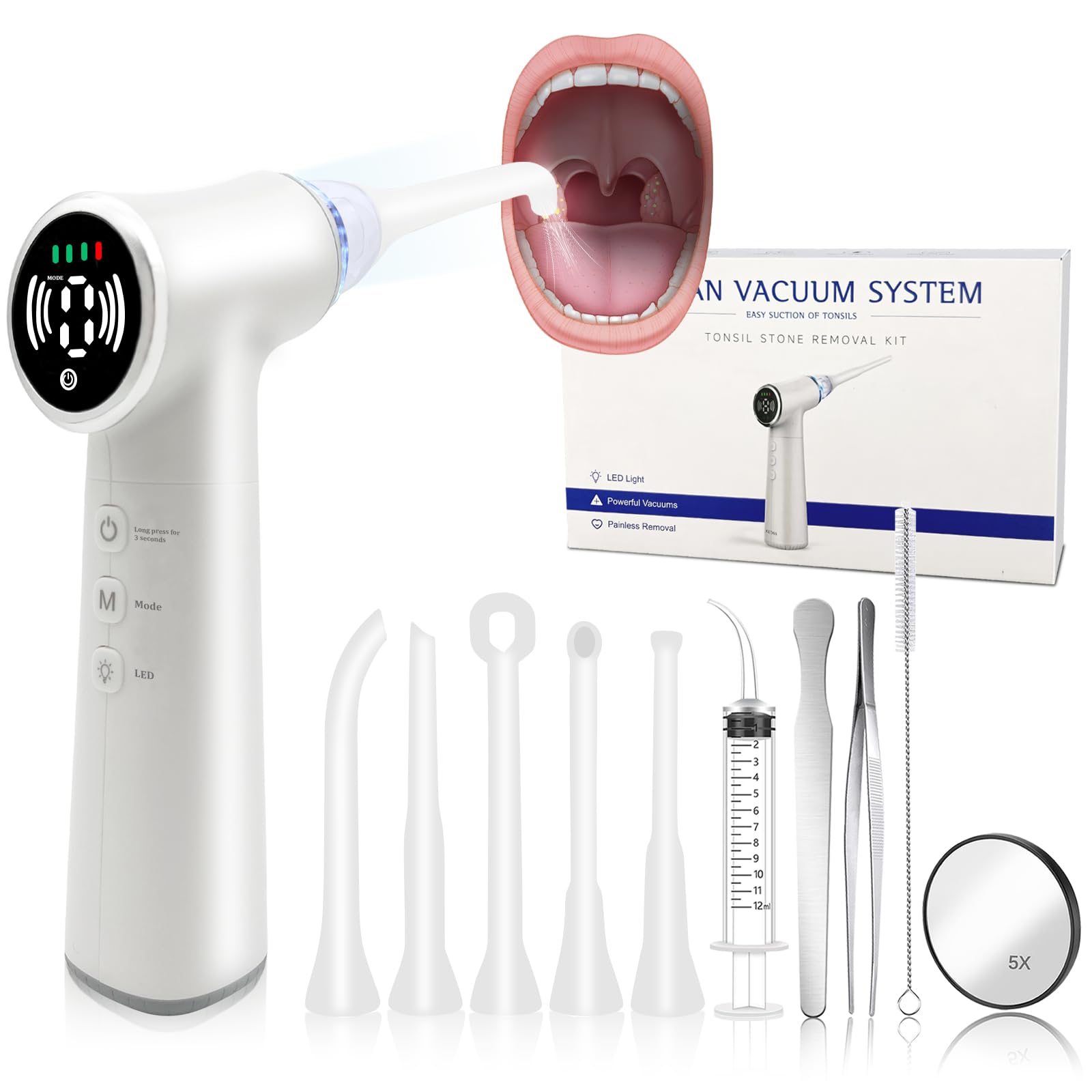 Tonsil Stone Remover Tool with 6-Level Suction for Bad Breath ...