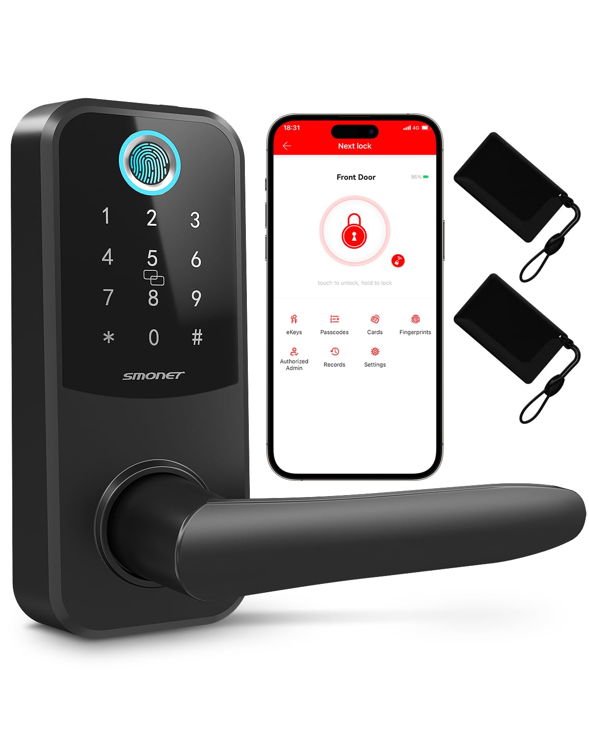 Mua Smart Lock,SMONET Keyless Entry Door Lock with Handle,Fingerprint ...