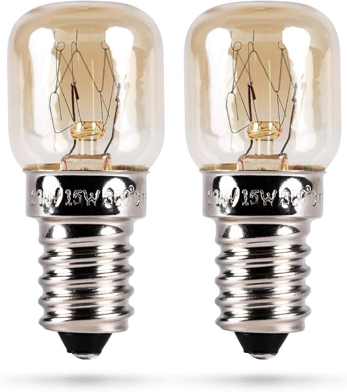 HEITECH Backofenlampe 2er Pack 15W E14 - Backofen Glühbirne hitzebeständig bis 300 Grad für ...