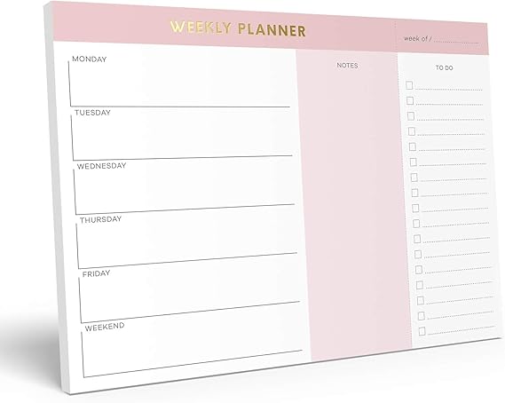 Sweetzer & Orange Weekly Planner Pad - Undated Daily Productivity ...