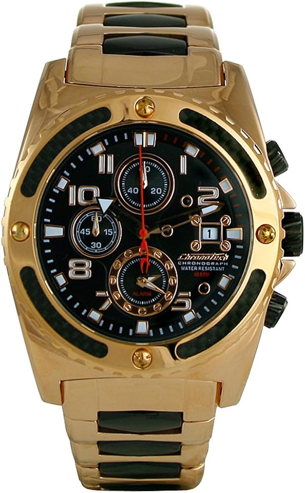 Buy Chronotech Men's CT.7921M/04M Active Chronograph Gold-Tone Watch ...