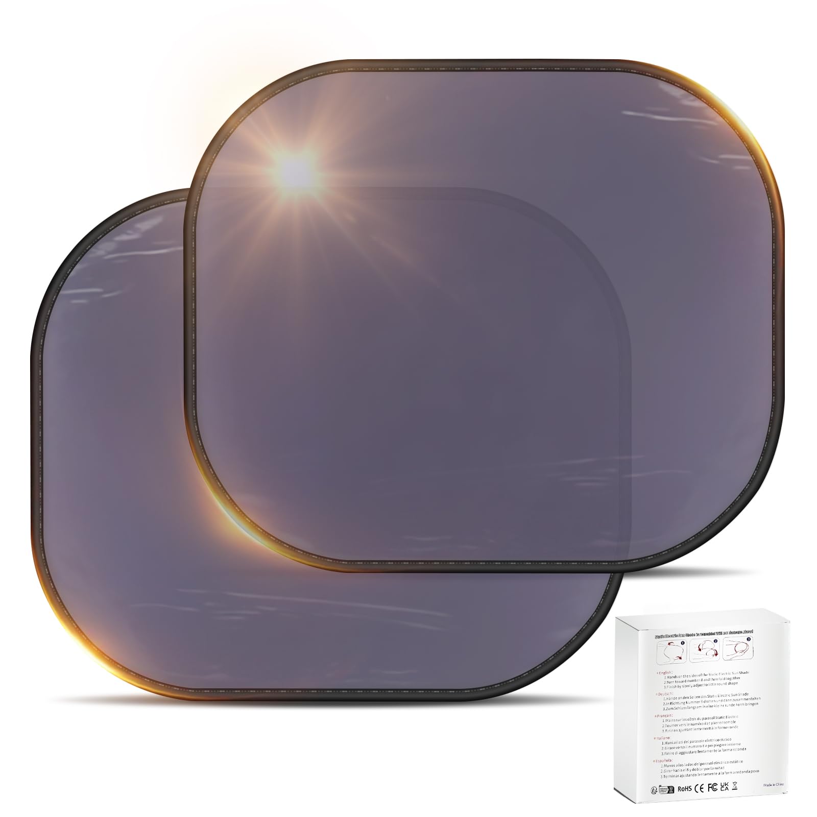 Olubfdh Car Window Shade(2 Pack)- Car Window Sun Shades for Baby(Static ...