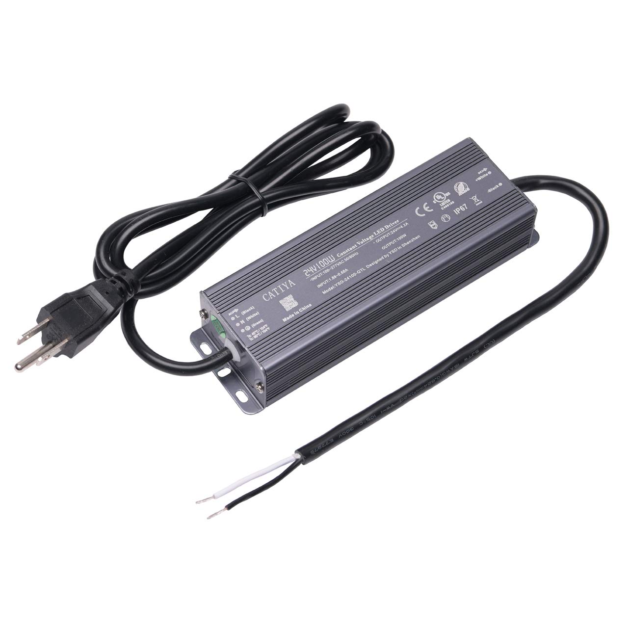 CATIYA 24V 100W LED Driver Transformer, IP67 Waterproof Constant ...