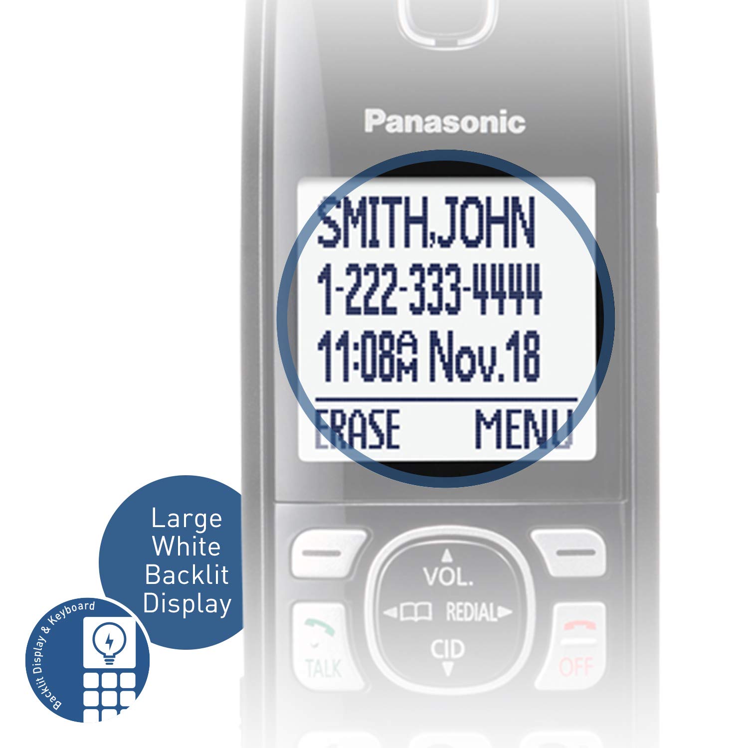 Panasonic Cordless Phone System with Answering Machine, One-Touch Call ...