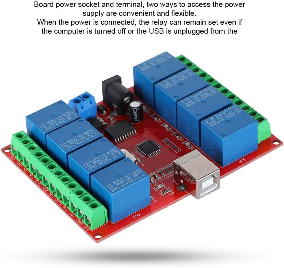 Relay Module,8-Channel 24V Computer USB Smart Switch Controller PC ...