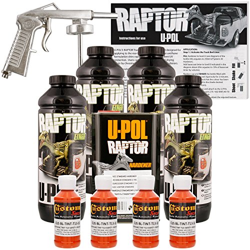 Buy U-POL Raptor Safety Orange Urethane Spray-On Truck Bed Liner Kit w ...