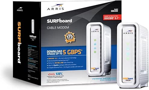 Amazon.com: Arris SB8200 Surfboard DOCSIS 3.1 Cable Modem - White ...