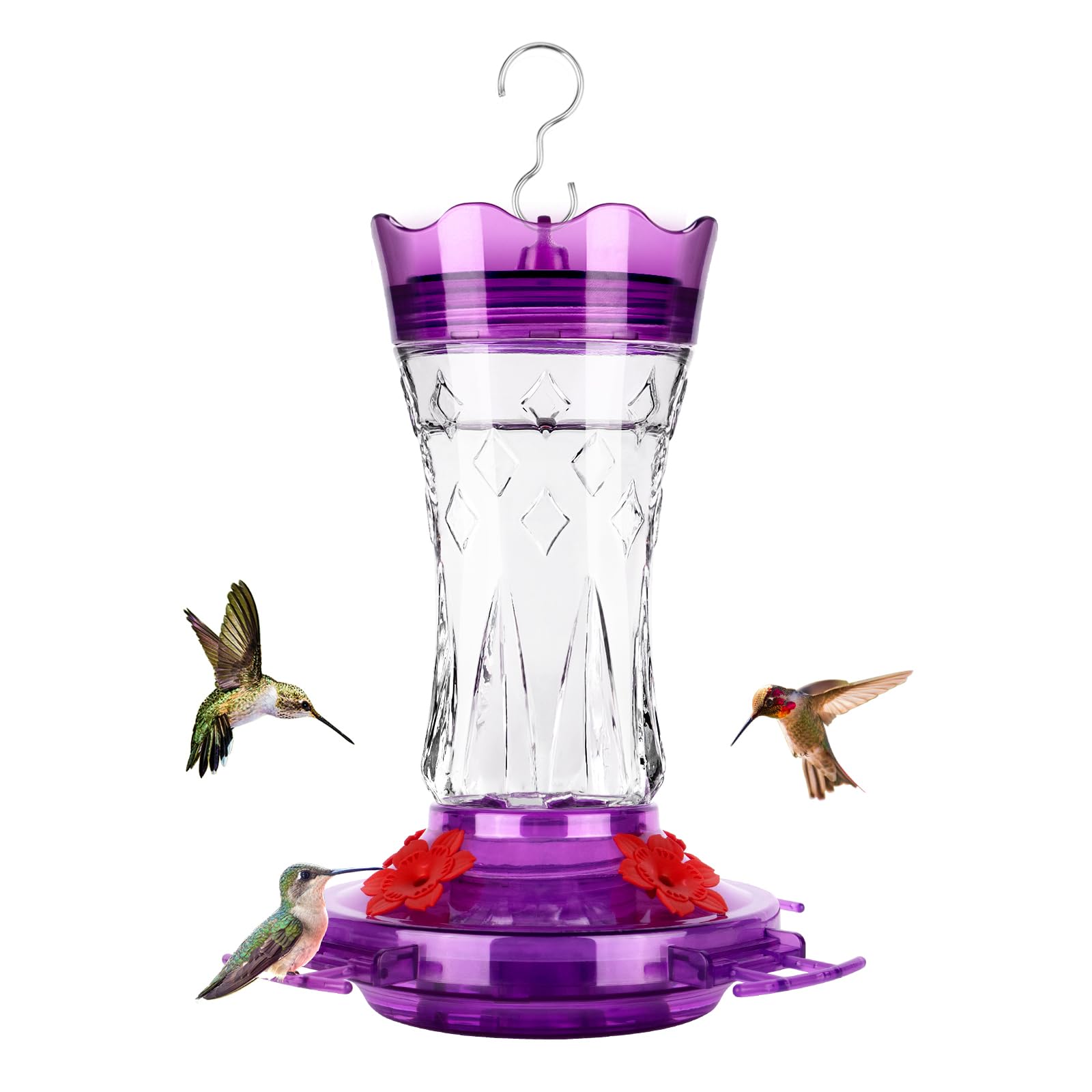 BOLITE Glass Hummingbird Feeders for Outdoors Hanging, Built-in Ant ...