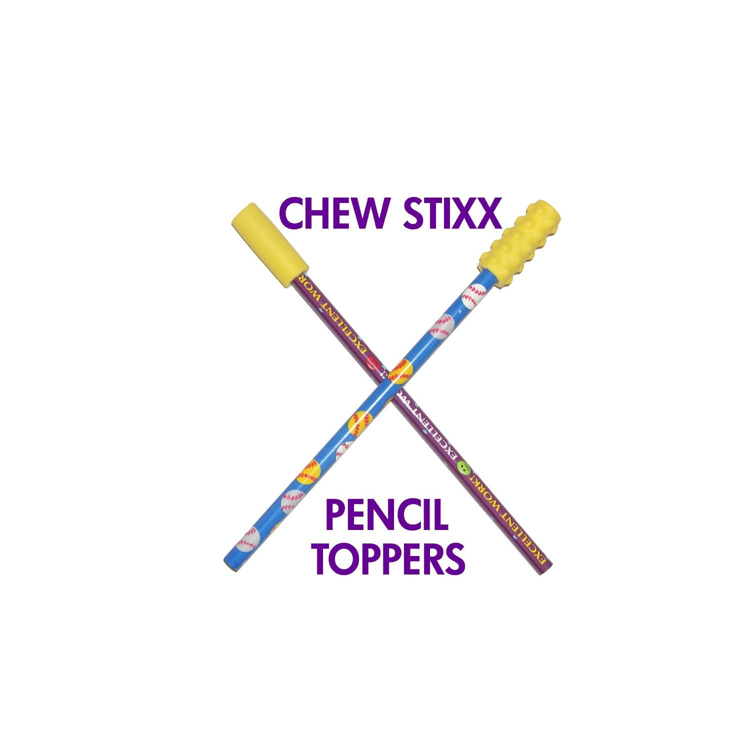 Amazon.com: Chew Stixx Chewable Pencil Topper Shapes: Health & Personal ...