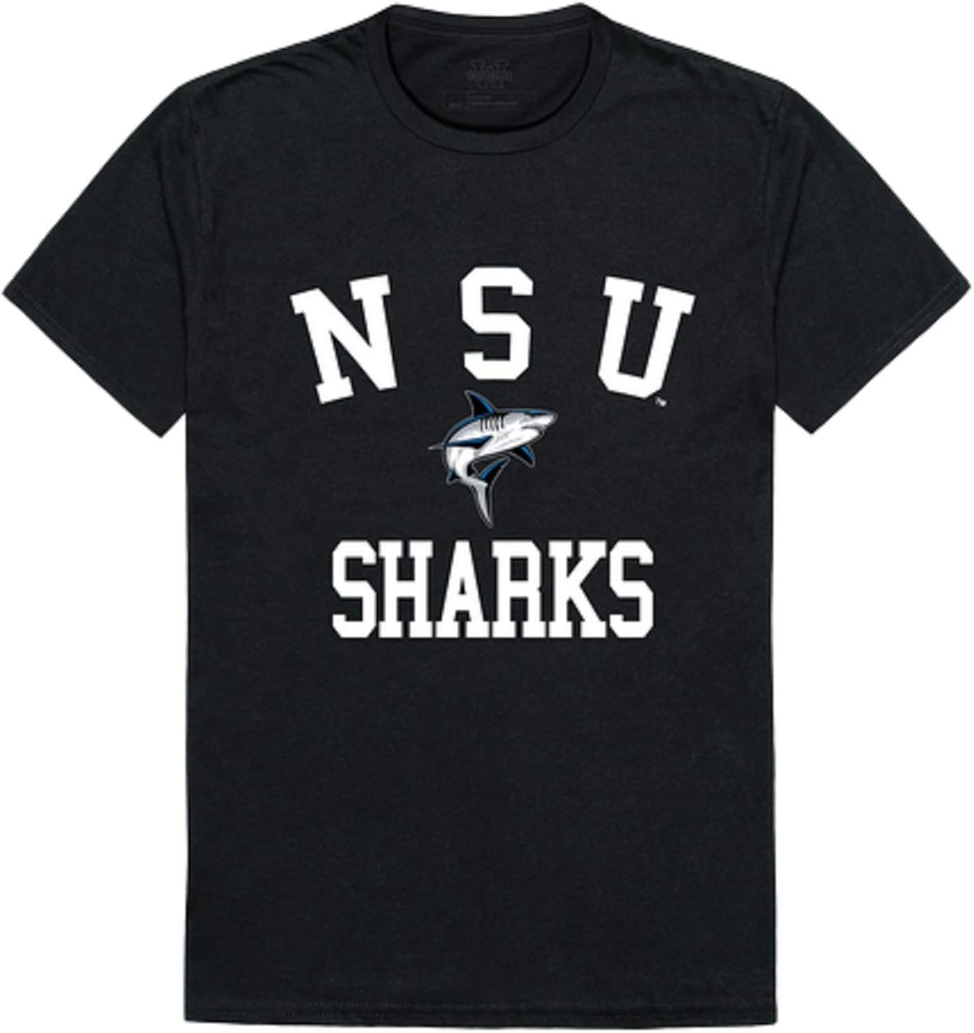 Nova Southeastern University Sharks NSU NCAA College Cotton Black Tee T ...