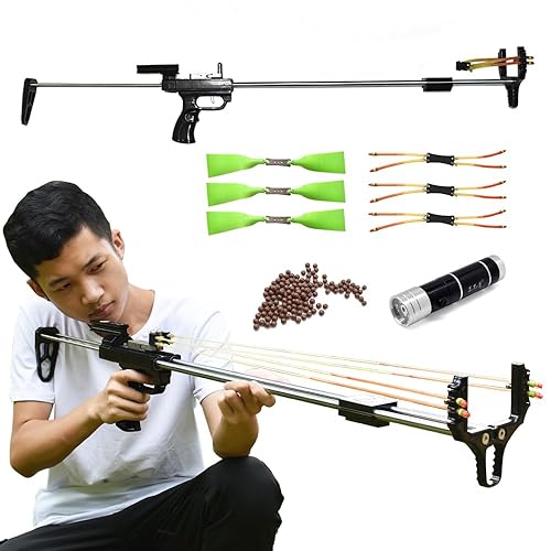 Runzkzy Hunting Slingshot Rifle, Mechanical Slingshot with Laser Sight ...