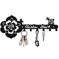 Decorative Wall Mounted Cast Iron Key Holder - Vintage Key with 3 Hooks ...