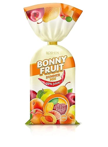 Roshen Bonny Fruit Summer Mix Gummy Candy, Made with 25% Fruit Juice ...