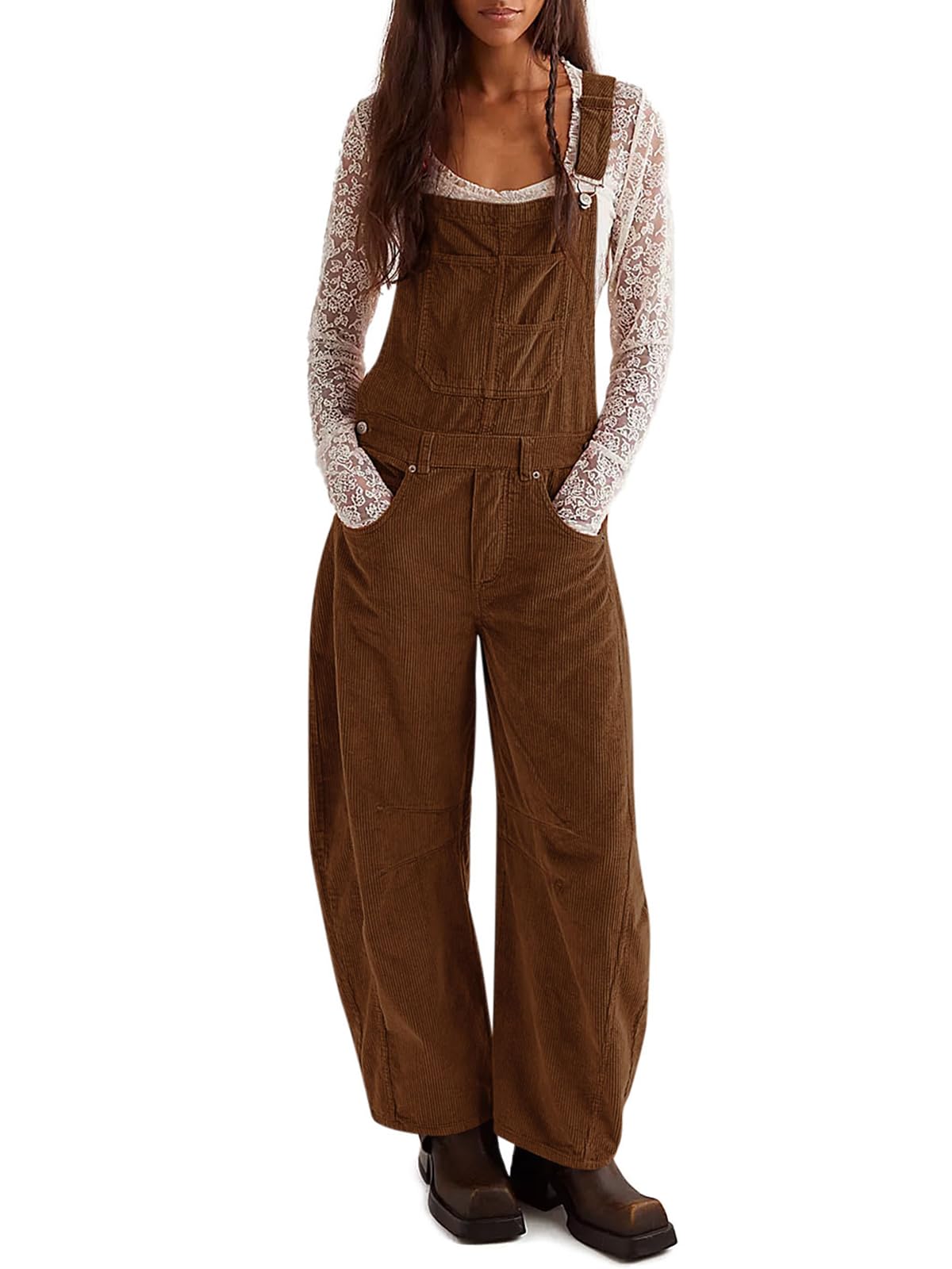 Yousify Casual Jumpsuits for Women Tall Length Cotton Loose Overalls ...