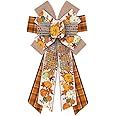 Amazon.com: Large Fall Wreath Bows Thanksgiving Fall Bows for Wreath ...