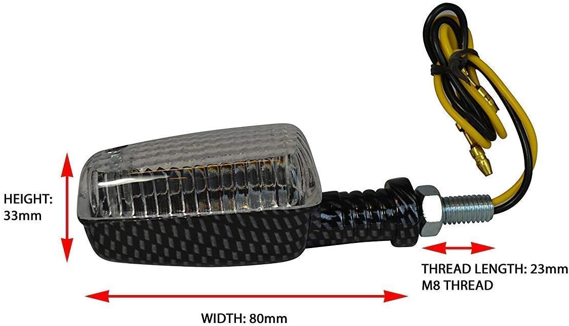 Motorbike, Trike Indicators – Non LED – Carbon Look with Smoked Lens ...