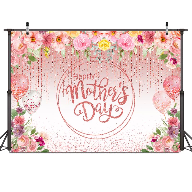 8x6FT Happy Mothers Day Backdrop Mother's Day Photo Banner Backdrops ...