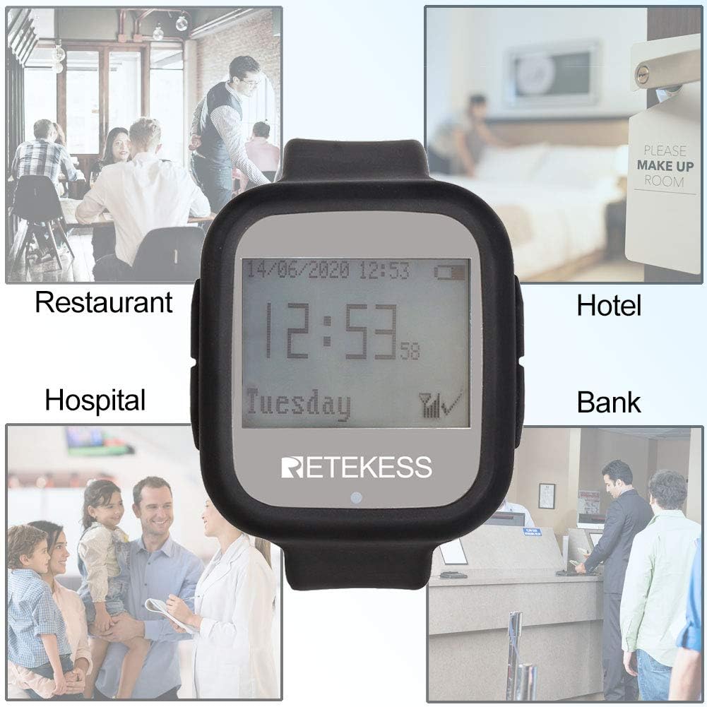 Retekess TD106 Wireless Pager System Watch Receiver 433Mhz for the ...