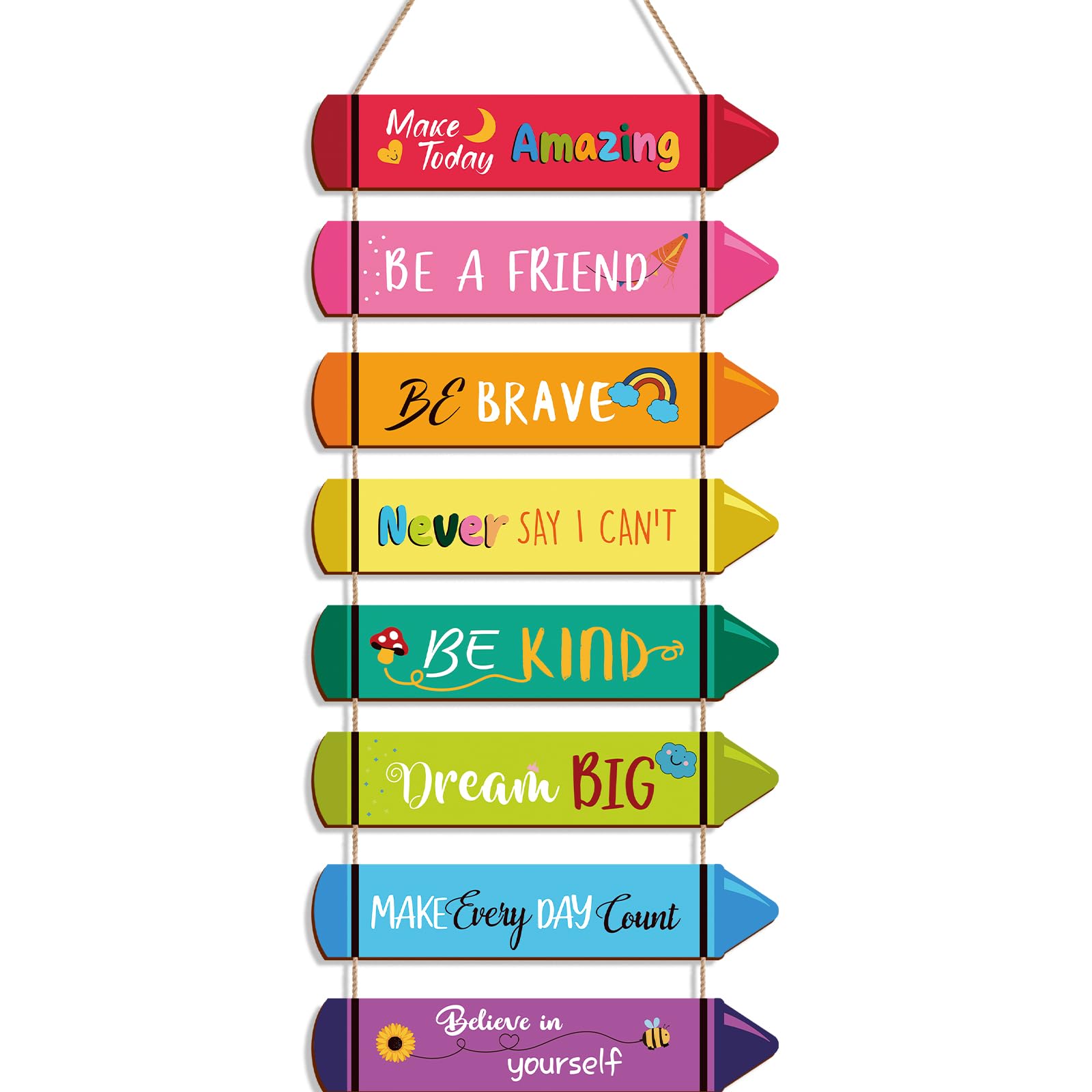 Yousoontic Crayon Classroom Motivational Wall Art Decor Inspirational ...