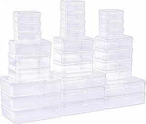 Amazon.com: LJY 28 Pieces Mixed Sizes Rectangular Empty Mini Plastic ...