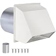 10 Inch Hooded Wall Vent with Screen and Damper, Outdoor Wall Exhaust ...