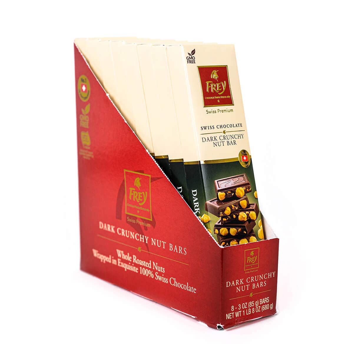 Amazon.com : Chocolat Frey Dark Chocolate Crunchy Nut Bar (Pack of 8) 3 ...