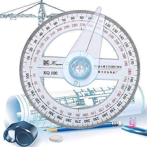 iTimo DIYWORK 360 Degree Pointer Protractor Ruler 10cm Circular Gauging ...
