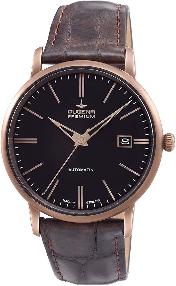 DUGENA Festa 7000360 Men's Classic Automatic Watch Black Dial Stainless ...