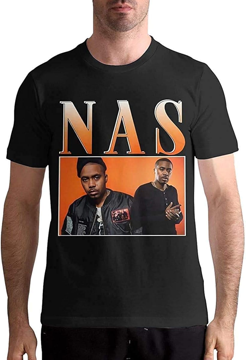 NAS Shirt Men's Classic Short Sleeve Tees Shirts Tops: Amazon.co.uk ...
