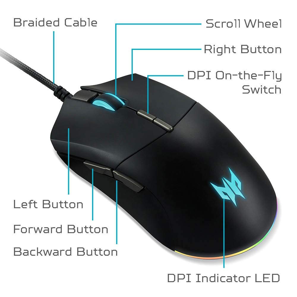 Mua Acer Predator Cestus 330 Gaming Mouse: 16000 On-The-Fly DPI - RGB ...
