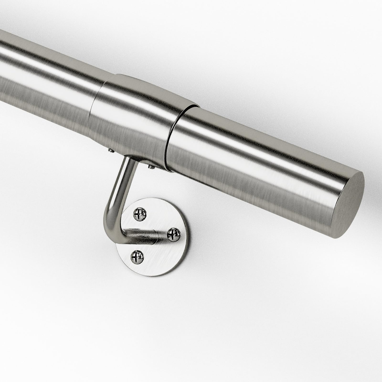 ZALNVEY 14Ft Industrial Metal Stairs Handrail Kit, Sturdy Wall Mount ...