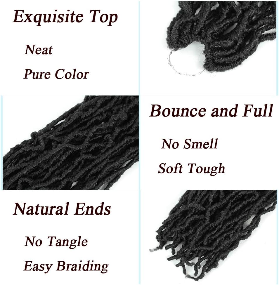 Nu Locs Hair 18 Inch Nu Locs Crochet Hair Natural Black 6 Packs Goddess ...