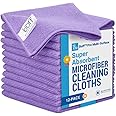 12" x 12" Buff Pro Multi-Surface Microfiber Cleaning Cloths | Purple ...