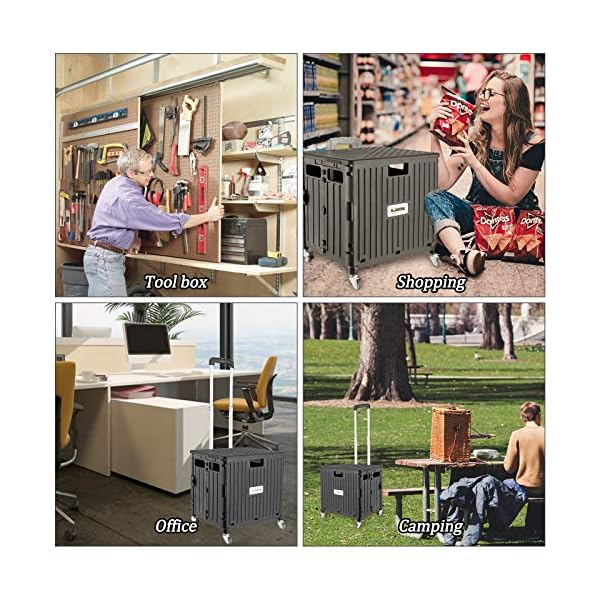 Wheels Rolling Crate – Collapsible Rolling Cart with Lid Pack-N-Roll ...