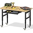 Granper 48" Work Bench with Drawers, Adjustable Height Workbench with ...