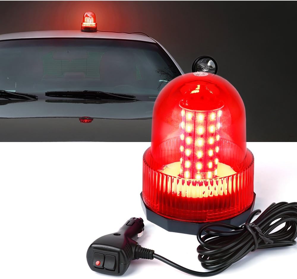 Amazon.com: Xprite Super Bright Red Rotating Revolving LED Beacon Strobe Light，with Magnetic ...