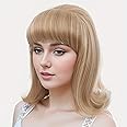 Amazon.com: H&Bwig Blonde Beehive Wig With Bangs 50's Flip Wig For Women 60s 70s Party Costume ...