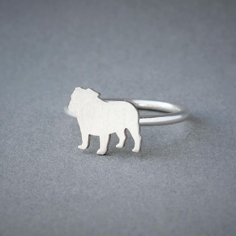 Amazon.com: ENGLISH BULLDOG RING / English Bulldog Ring / Silver Dog ...