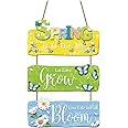Amazon.com: LHIUEM Spring Door Decor,Live Life in Full Bloom Wooden ...
