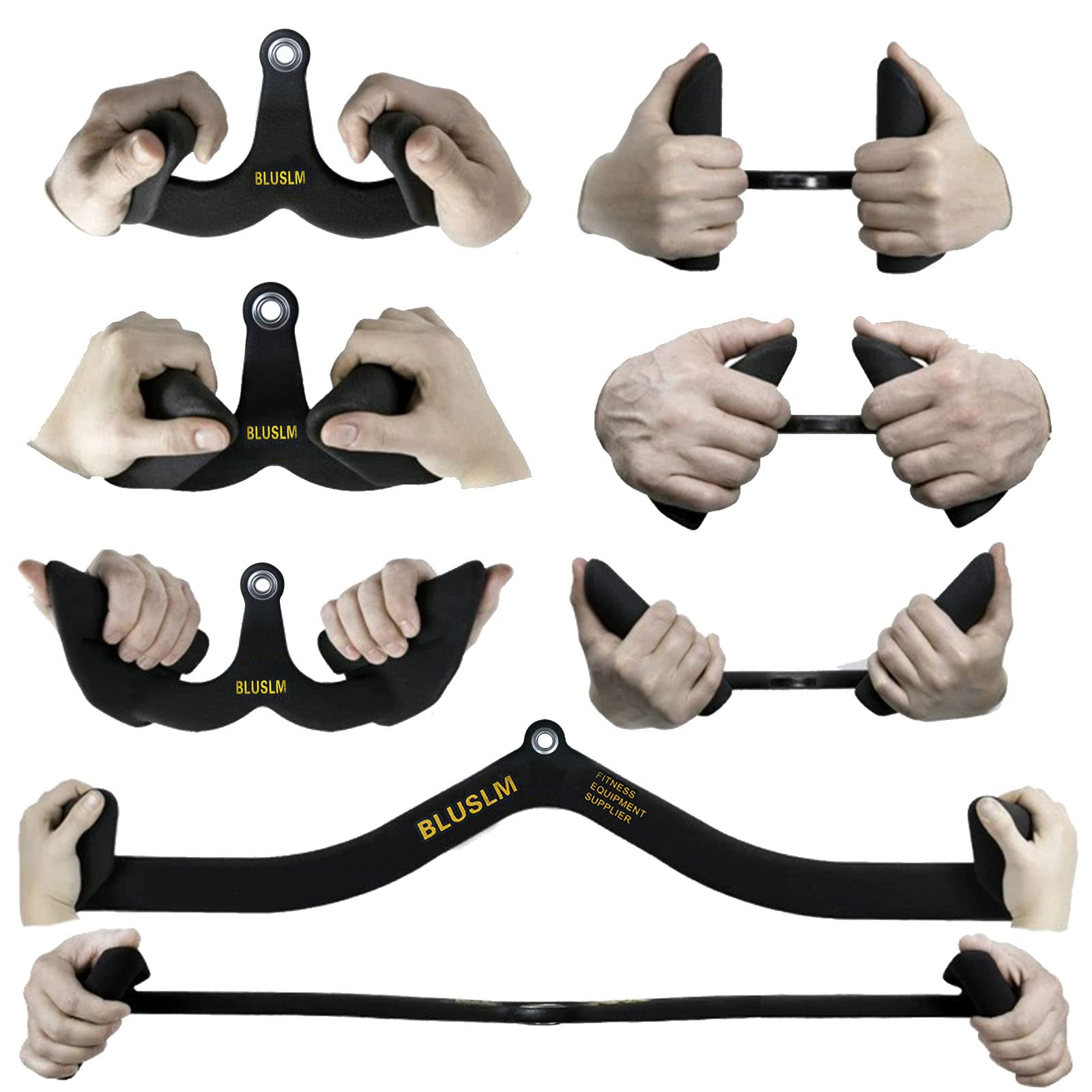 BLUSLM Grip Lat Pulldown Attachments, Multi-Grip Lat Pulldown Bar For ...