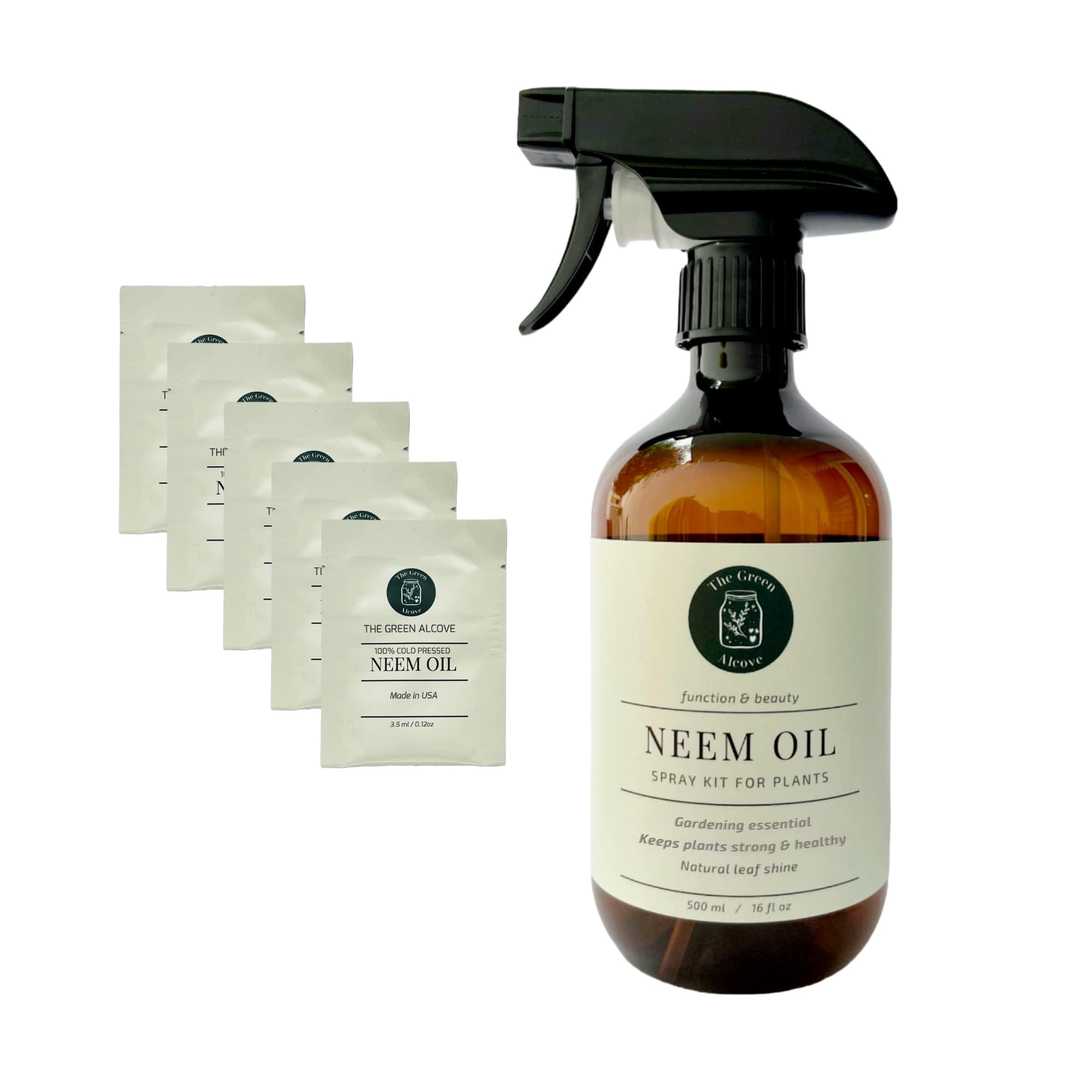 Neem Oil Spray Kit for Plants, Makes Five 16 fl oz - 100% Pure Cold ...