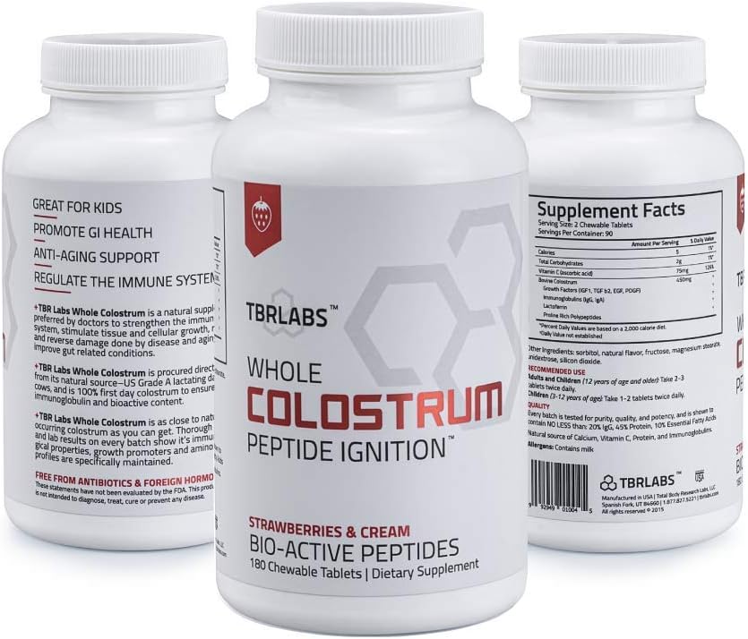 Amazon.com: TBR Labs Colostrum (180 Chewable Tablets - 225 mg) Supports ...
