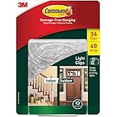 Amazon.com: Command Outdoor Rope Light Clips with Foam Strips, Clear, 3 ...