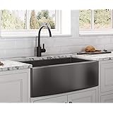 33 Inch Farmhouse Workstation Kitchen Sink Black - VOKIM 33x22 inch ...