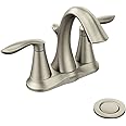Moen Eva Brushed Nickel Two-Handle 4-Inch Centerset Bathroom Faucet ...
